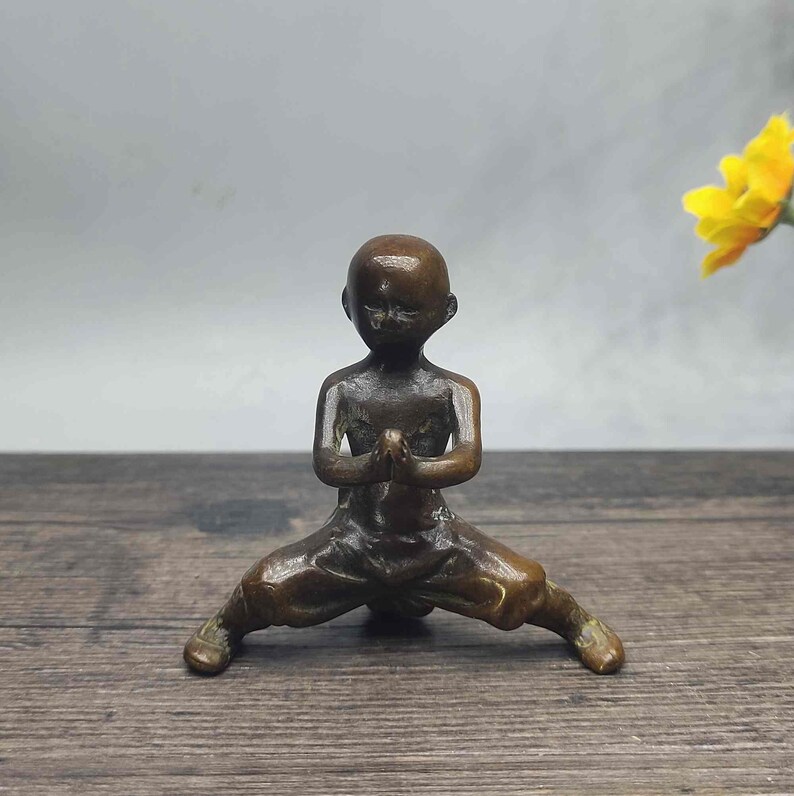 Vintage Bronze Carved Kung Fu Statue. Home Decoration & Feng Shui ...