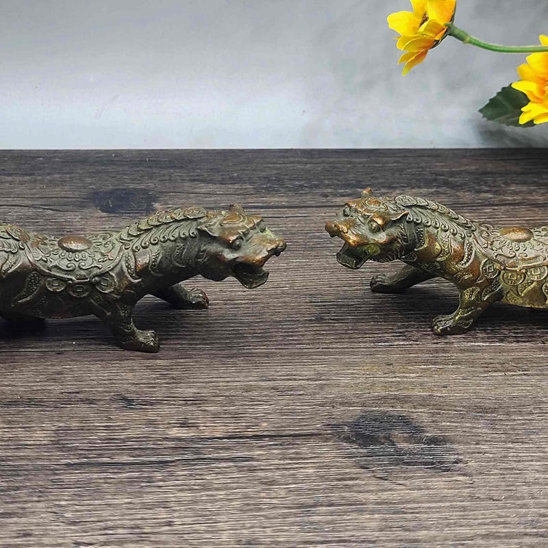 Bronze Tiger Statues - Etsy