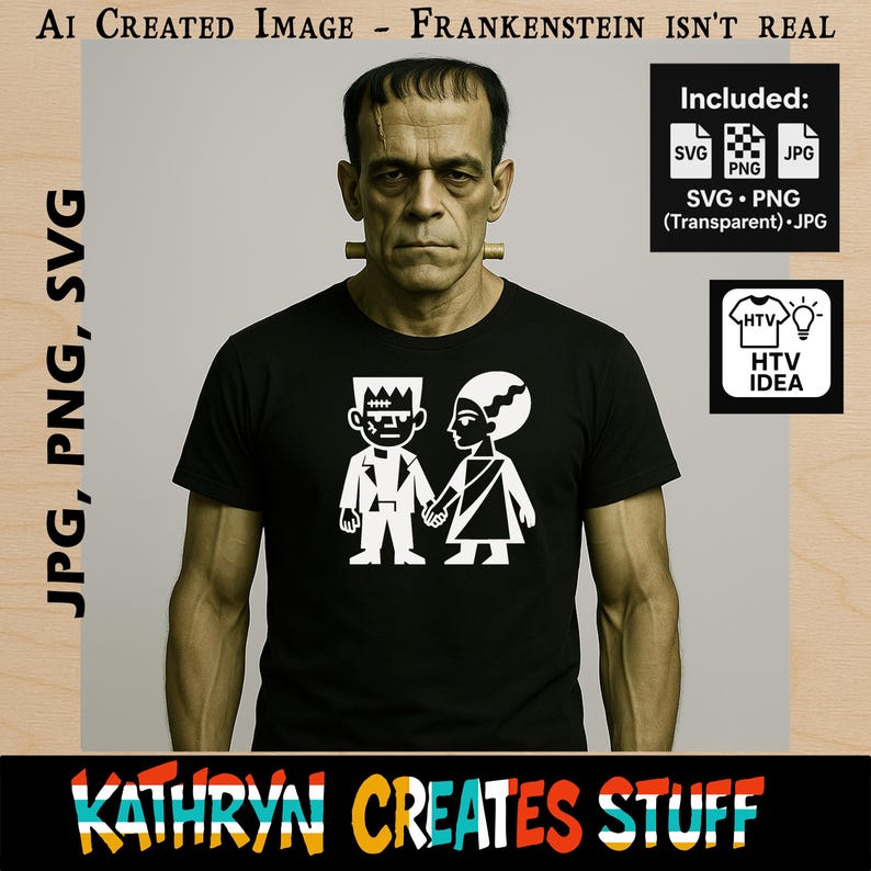 Frankenstein Wedding Clipart: Halloween Bride and Groom SVG, PNG, JPG ...