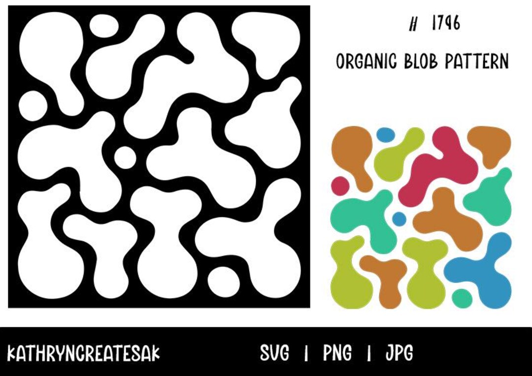 Organic Blob Stencil | 12x12 Inch PNG JPG SVG Digital Download for ...