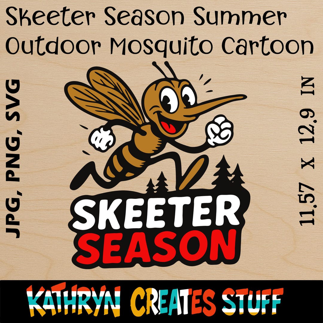 Skeeter Season Summer Outdoor Mosquito Cartoon | Retro Funny Summer SVG ...
