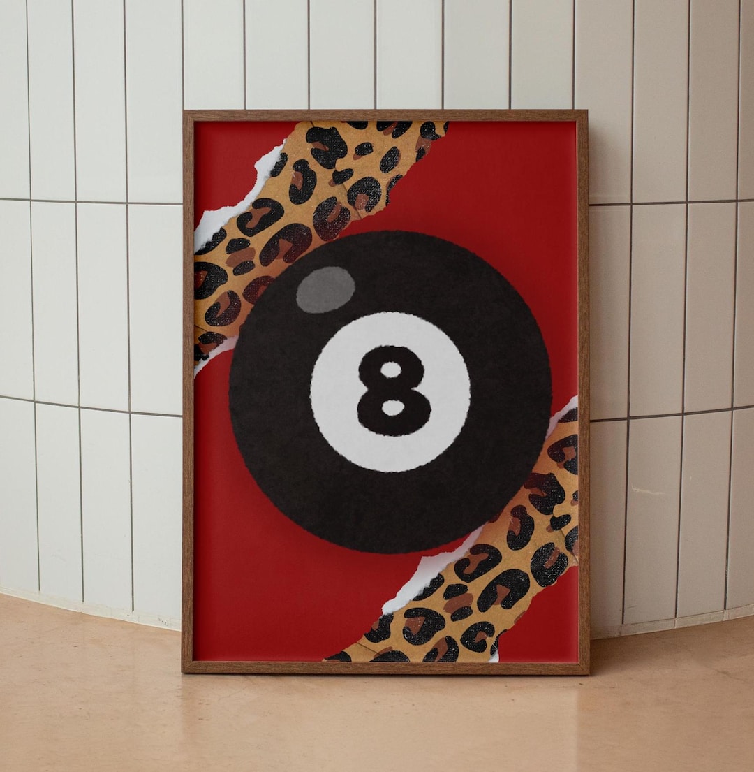 Red/leopard/cheetah/8 Ball Poster Print - Etsy