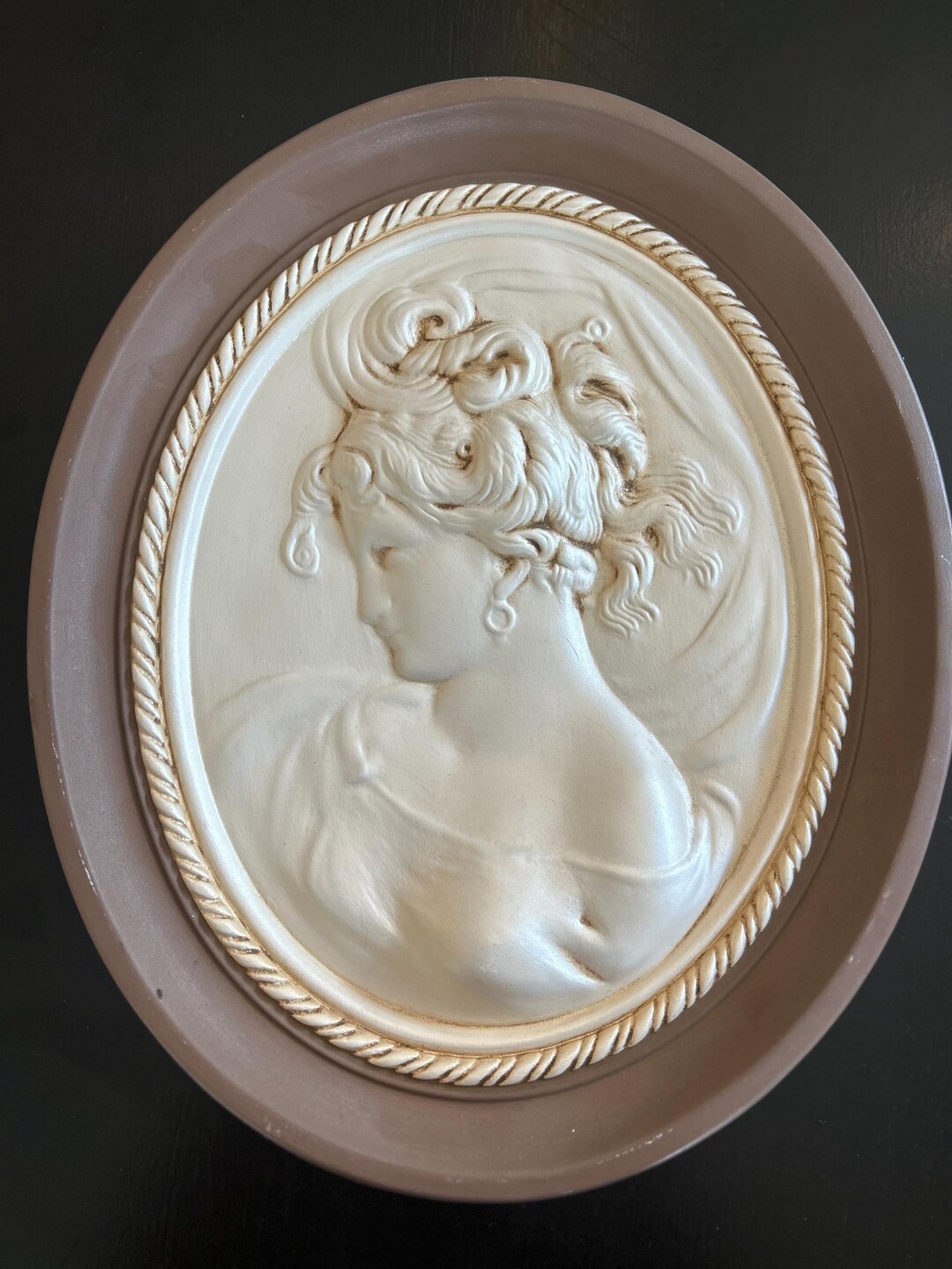 Pair of Large Vintage Cameo Wall Plaques – Signed & Dated 1969 and 1973 ...