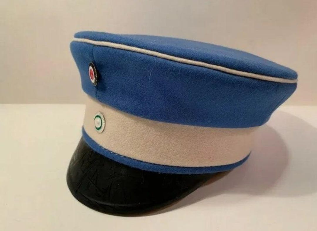 WWI German Saxon Guard Cavalry Officer Visor Cap – Imperial Reiter Hat ...
