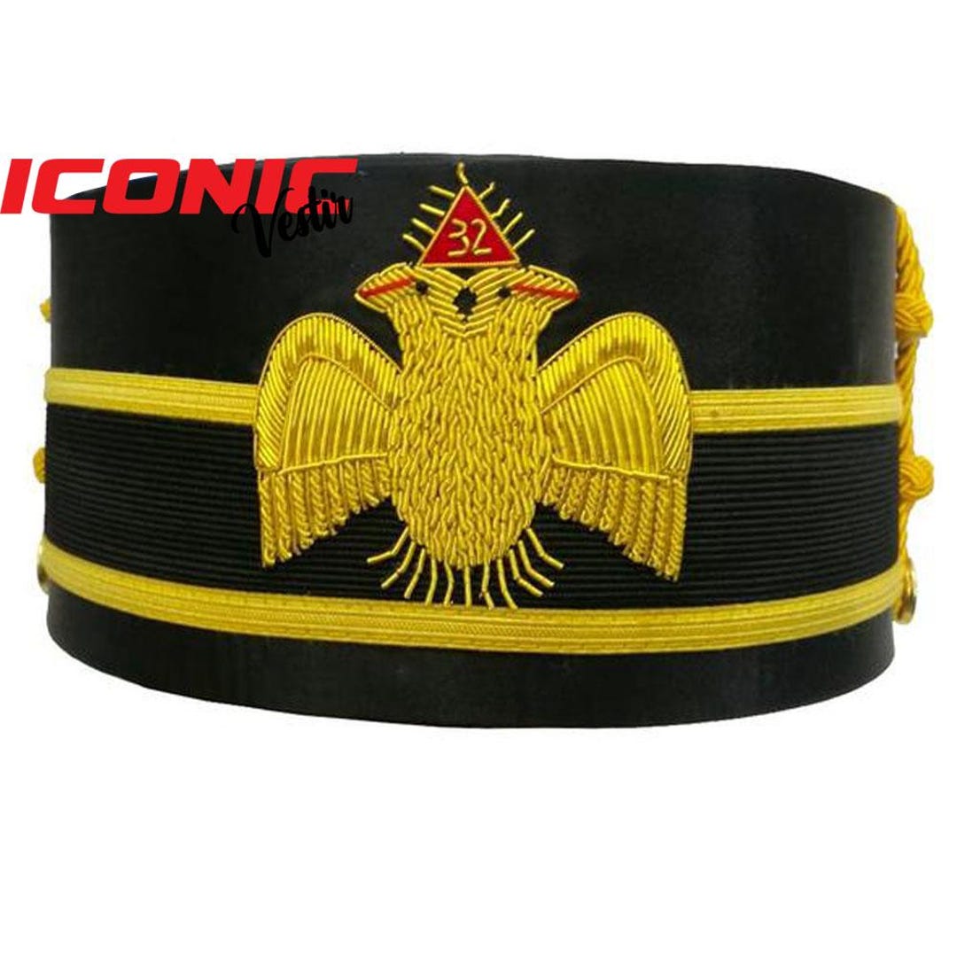 32nd Degree Scottish Rite Crown Cap – Hand Embroidered Double Eagle ...