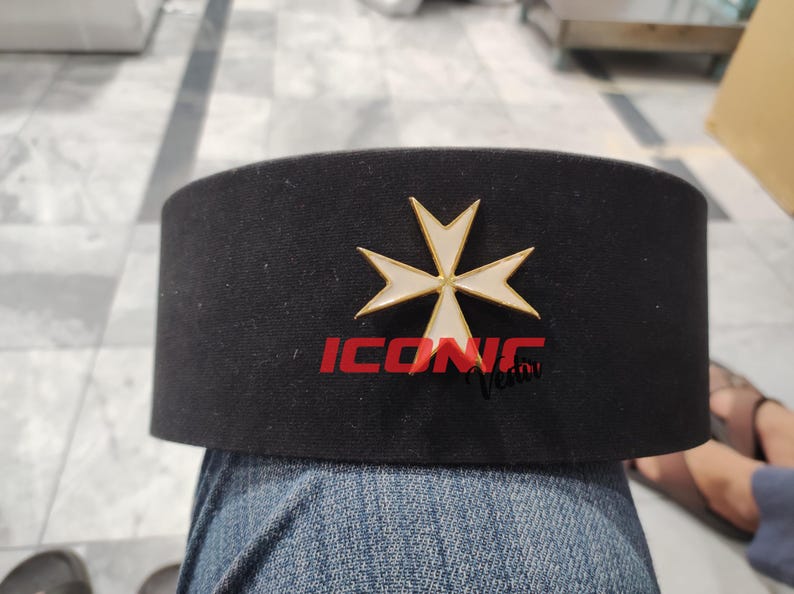 Order of Malta Inspired Masonic Cap - Black Velvet Crown With Silver ...