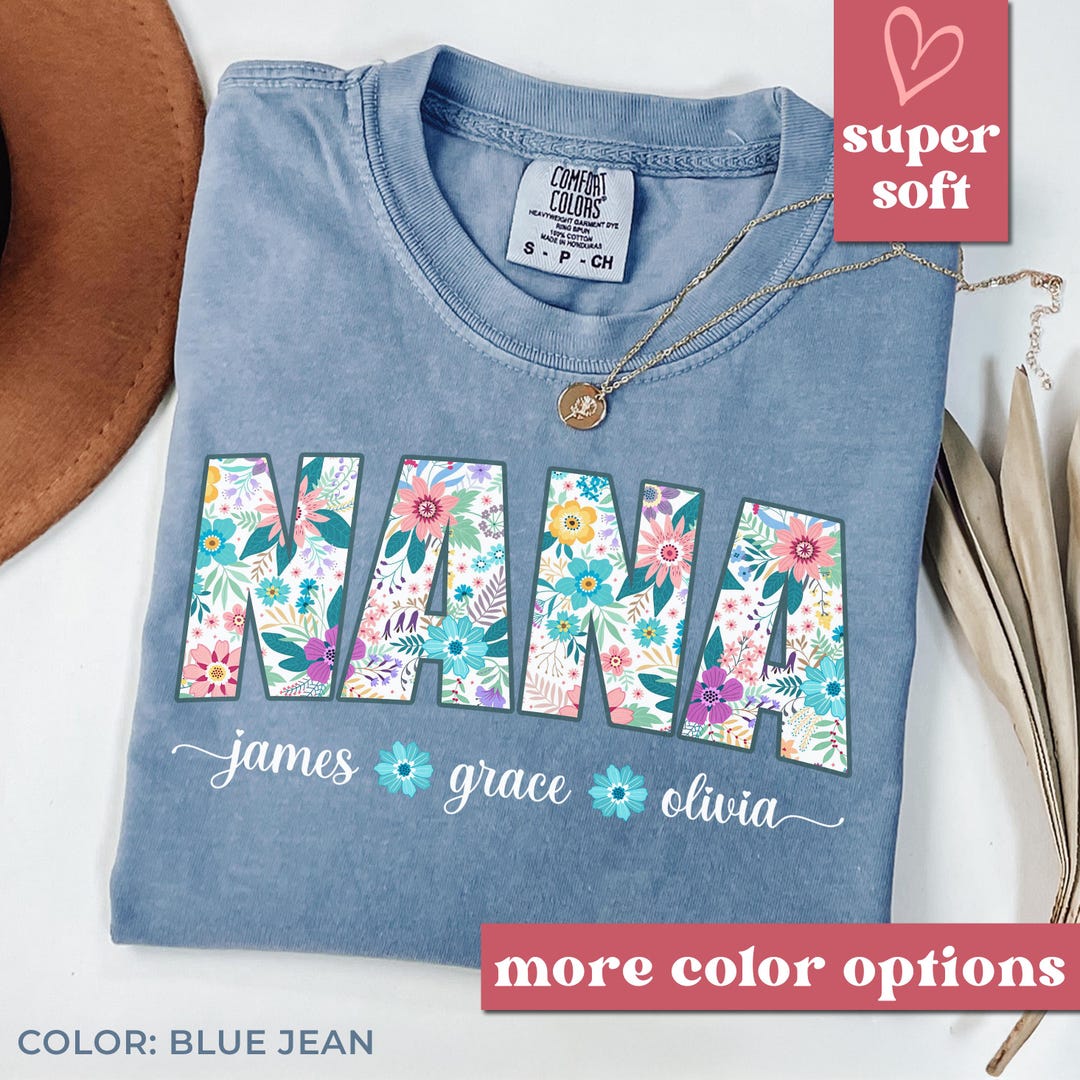 Comfort Colors Mama Shirt Personalized Mama Shirt Floral Mama Shirt ...