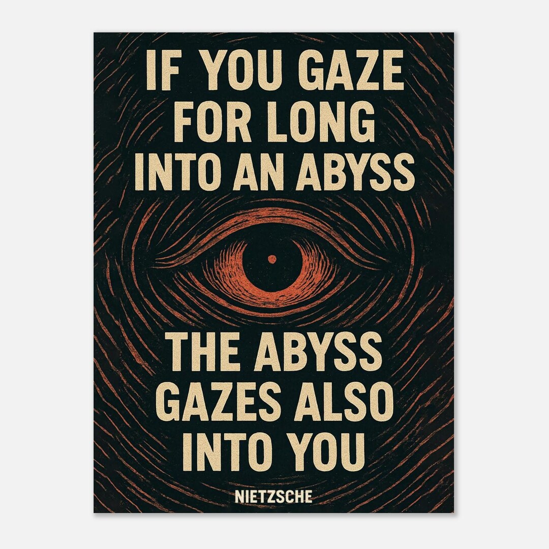 Nietzsche Quote Poster: the Abyss - Modern Home Decor - Etsy