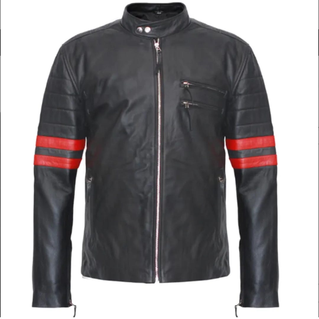 Hybrid Fight Club Mayhem Leather Jacket | Tyler Durden Inspired Red ...