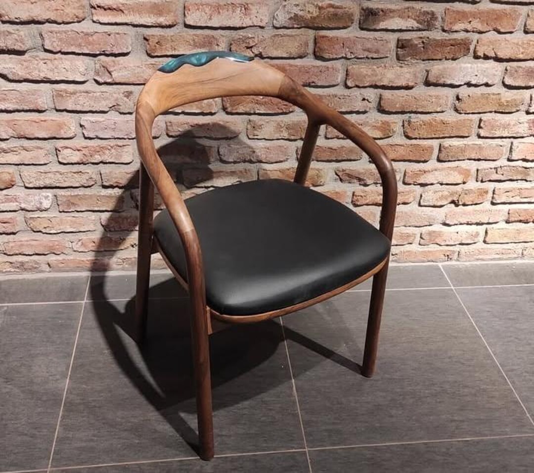 Epoxy Chair, Real Walnut Wood Epoxy Chair, Living Room Furniture ...