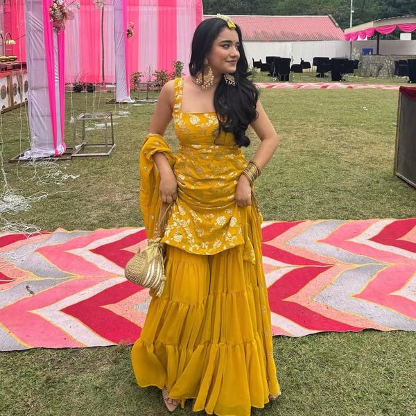 Buy Haldi Outfits for Shararas Online In India - Etsy India
