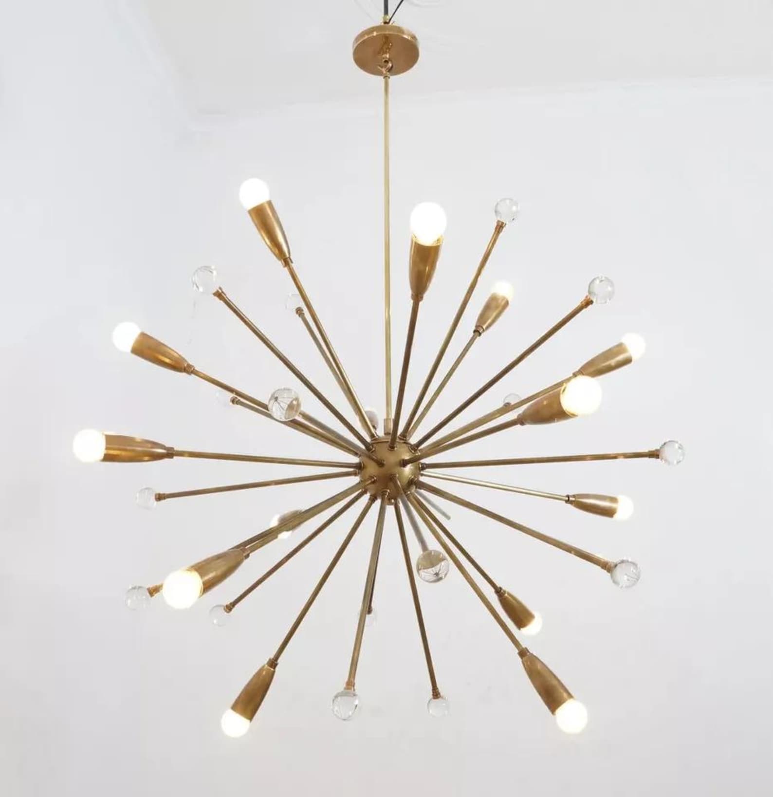 Mid-century Sputnik Chandelier, Murano Glass, Raw Brass Finish - Etsy
