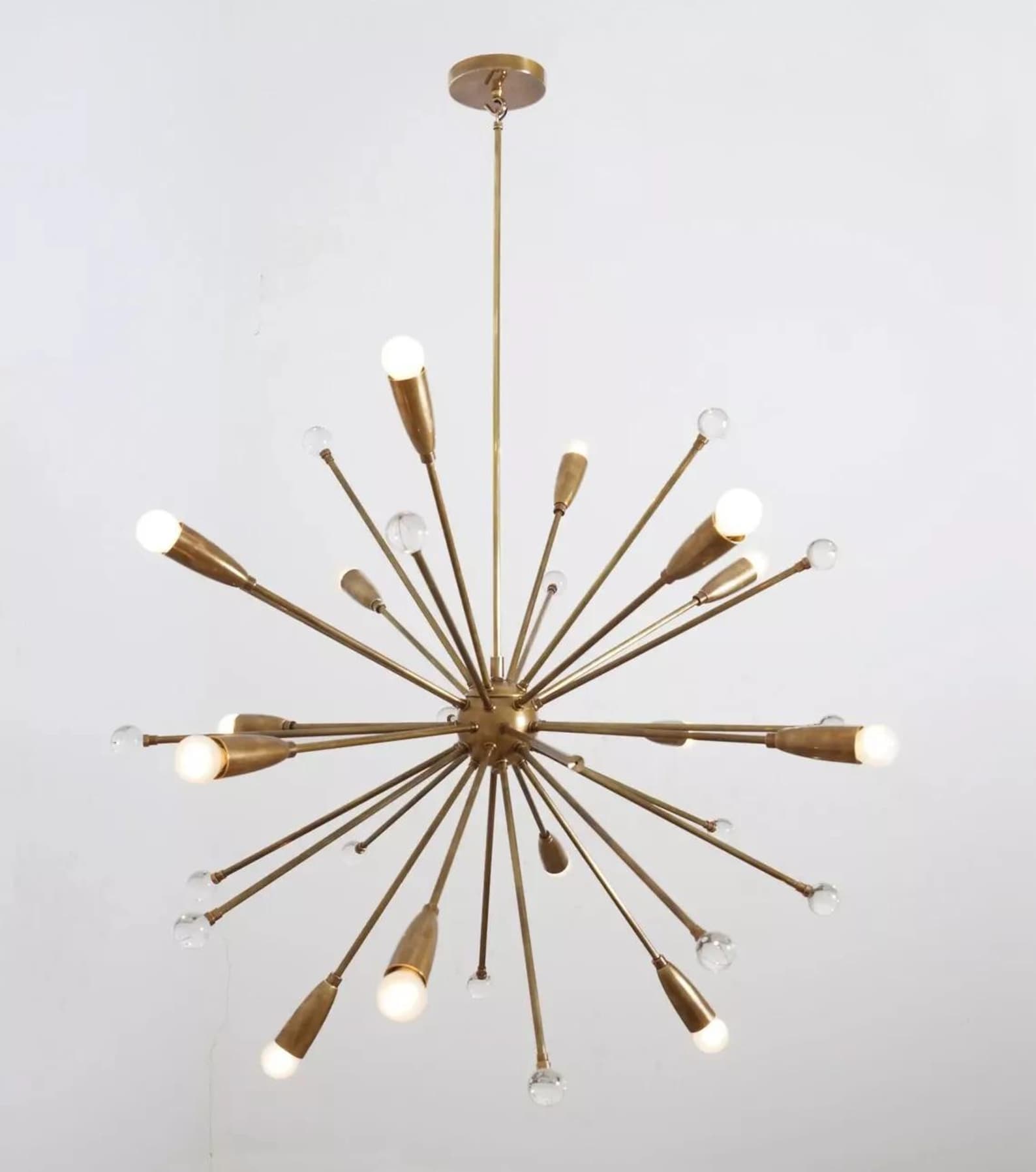 Mid-century Sputnik Chandelier, Murano Glass, Raw Brass Finish - Etsy