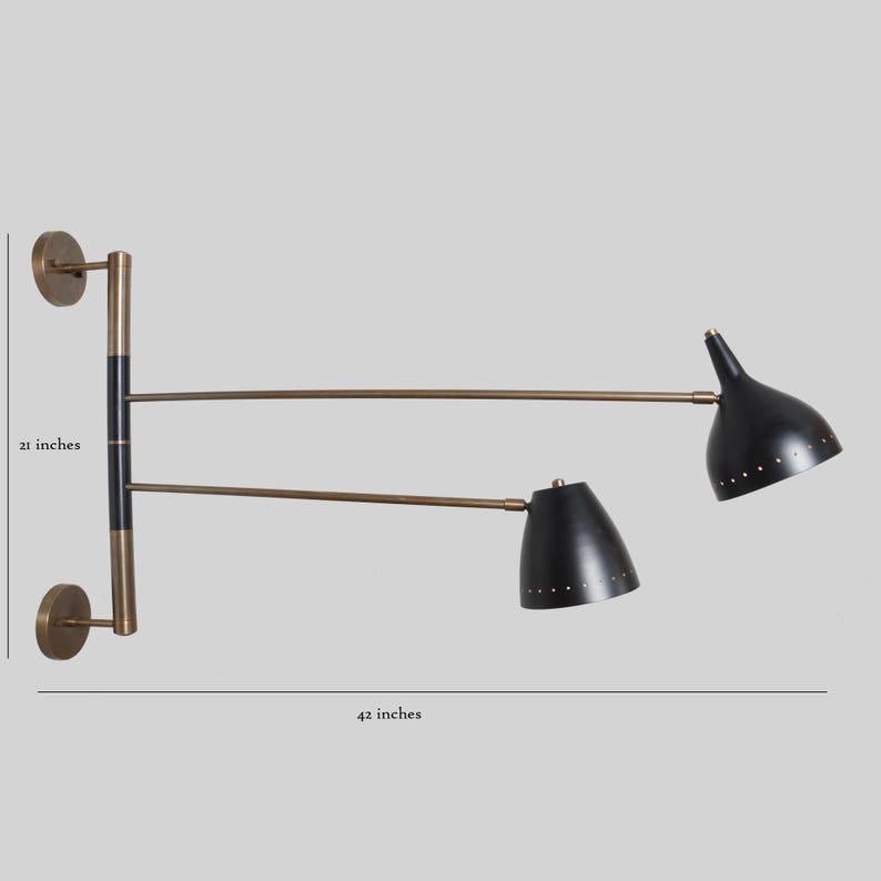 Sputnik Wall Sconce Double Light Shade Brass Articulated Swing Arm ...