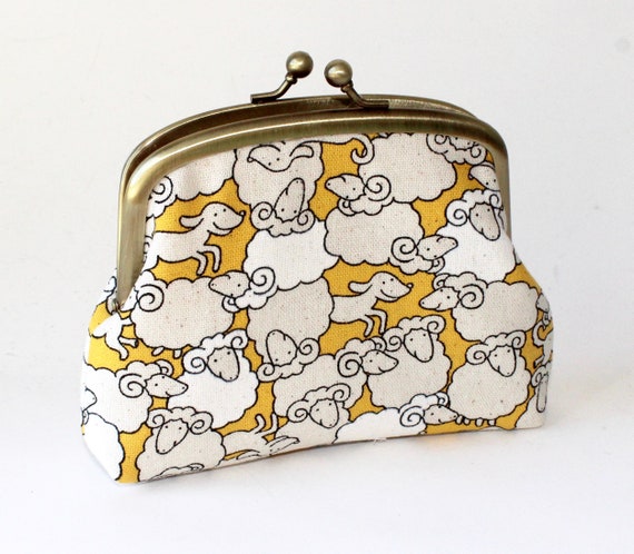 Double Frame Purse. 3 Compartment Coin Purse in Yellow With | Etsy