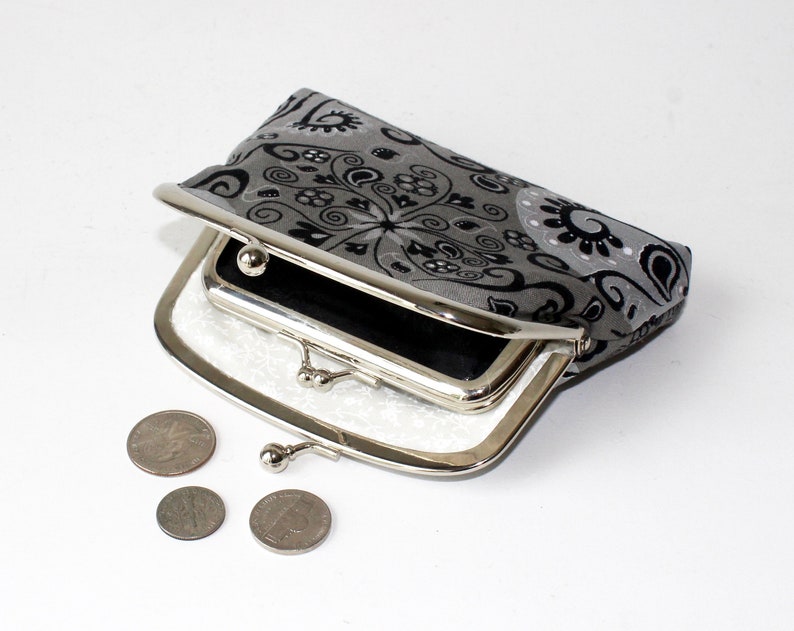 Double Frame Purse. 3 Compartment Coin Purse. Coin Purse With | Etsy