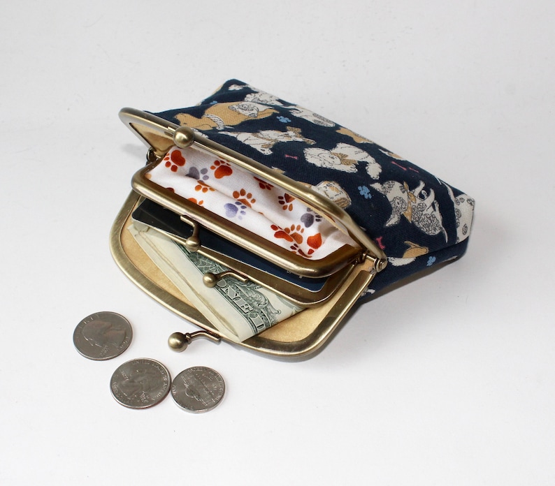 Double Frame Purse. 3 Compartment Coin Purse. Coin Purse With - Etsy