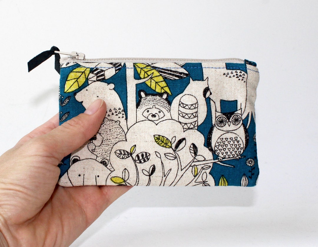 Little Zipper Pouch. Small Zipper Coin Purse. Small Zipper Bag in Blue ...