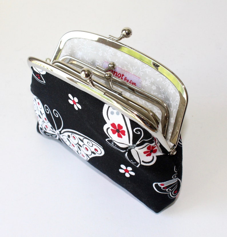 Double Frame Purse. 3 Compartment Coin Purse. Coin Purse With | Etsy