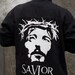 Custom Painted Denim Jacket Silhouette of Jesus Christ With Crown of ...