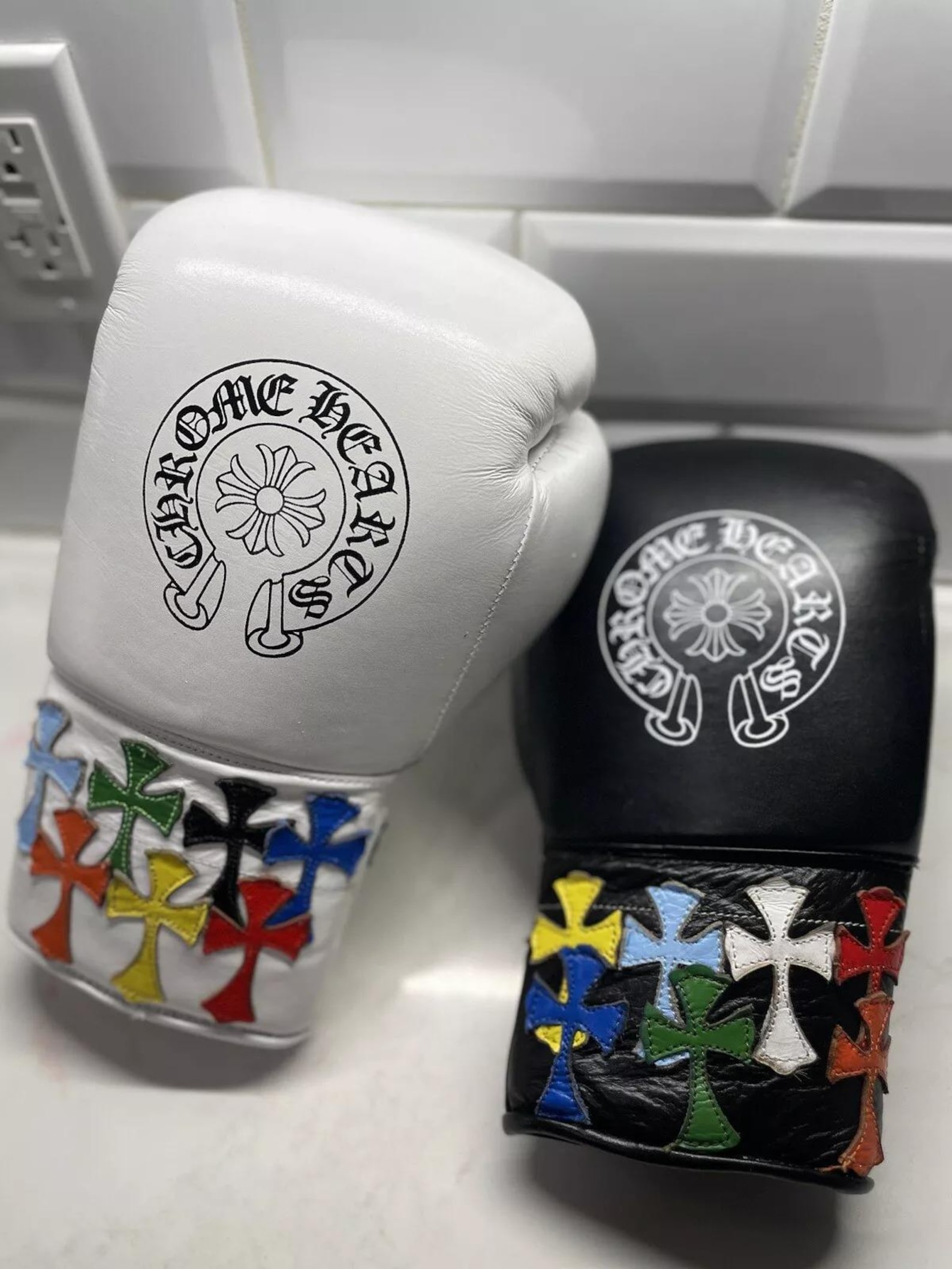 Custom "chrome Hearts" Inspired Boxing Gloves – Cross Designs, Premium ...