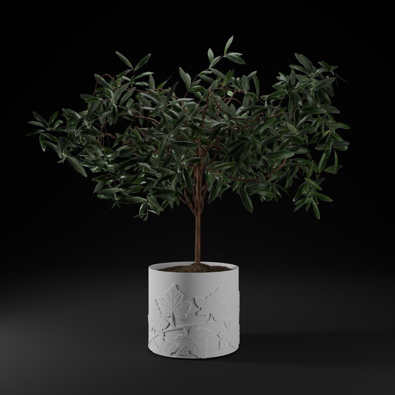 3D Model of a Flower Pot | STL File for 3D Printing | Ivy Pattern ...