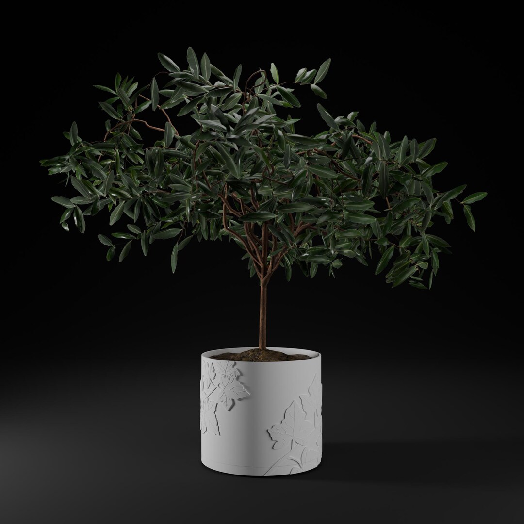 3D Model of a Flower Pot | STL File for 3D Printing | Ivy Pattern ...