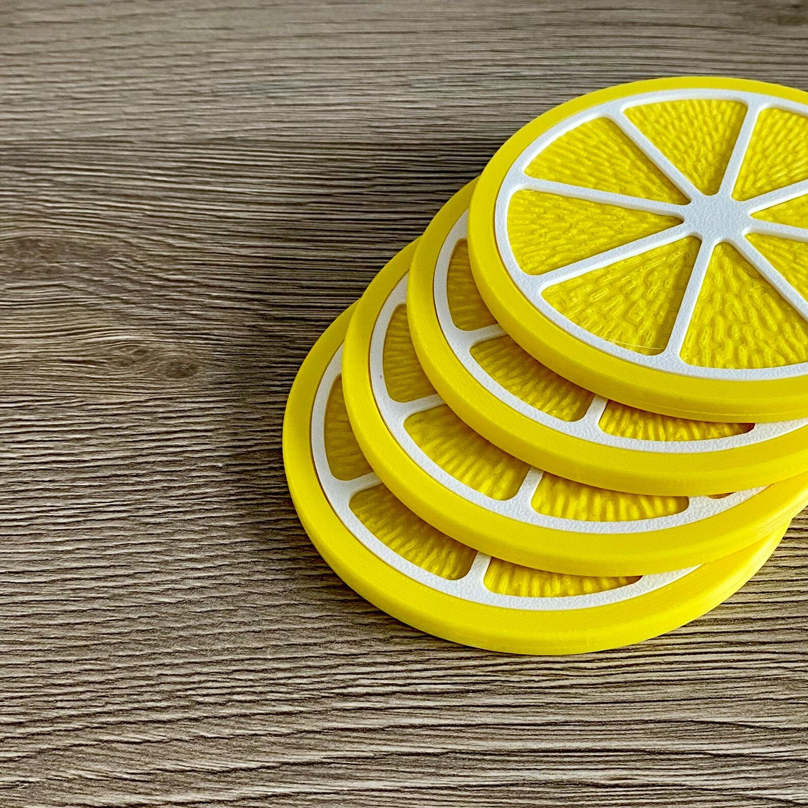 3D Printed Lemon Slice Coasters: Fun Citrus Kitchen Decor - Etsy
