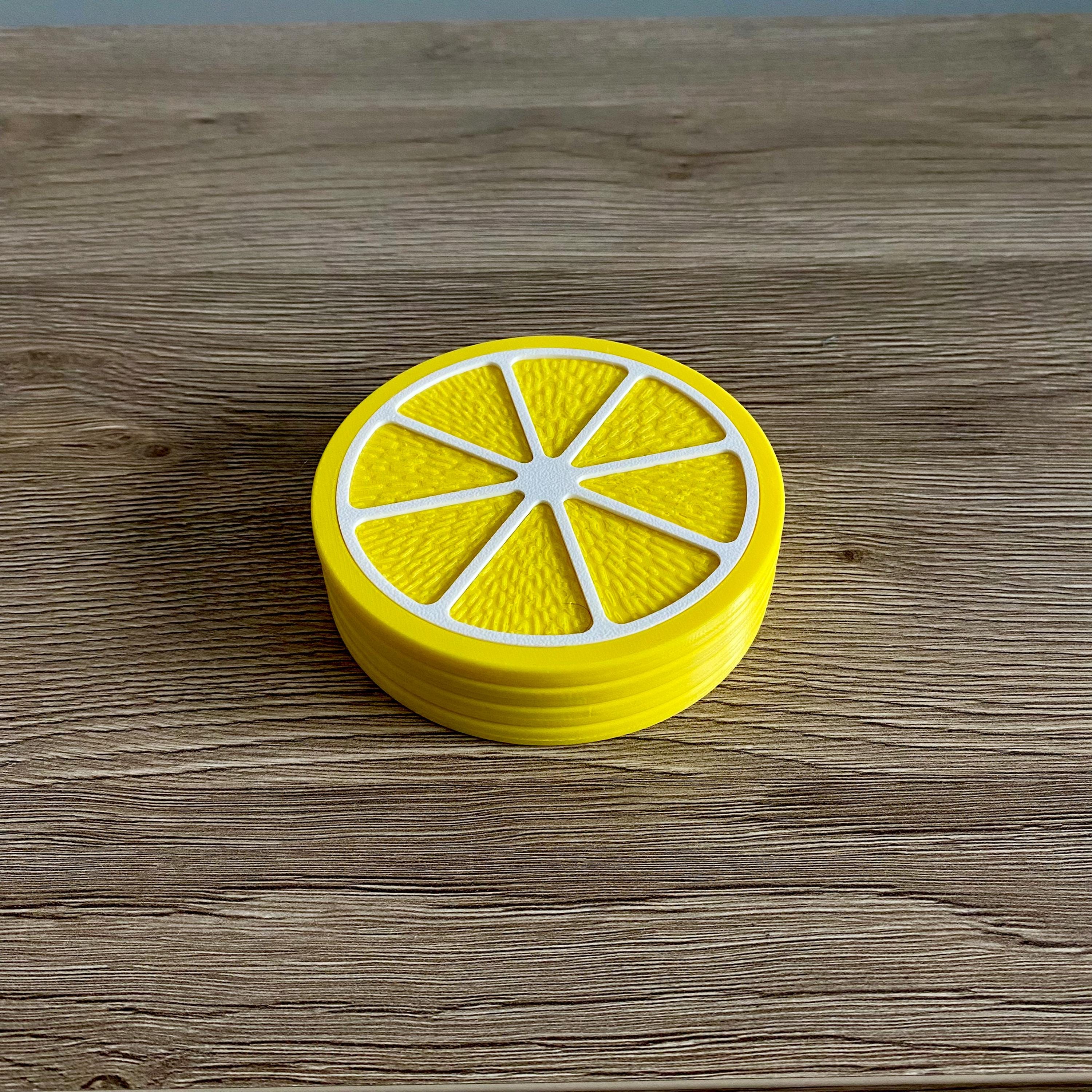 3D Printed Lemon Slice Coasters: Fun Citrus Kitchen Decor - Etsy