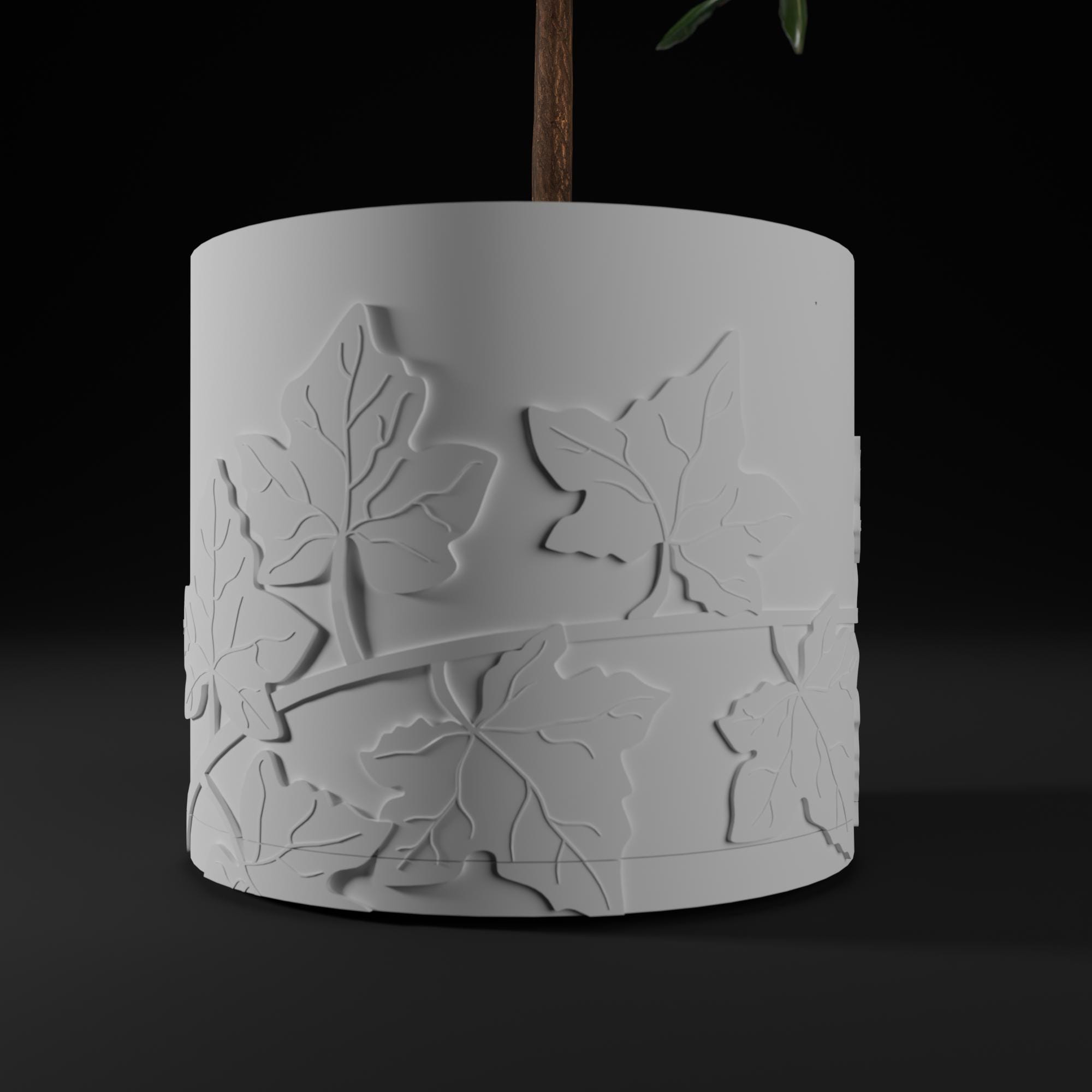 3D Model of a Flower Pot | STL File for 3D Printing | Ivy Pattern ...