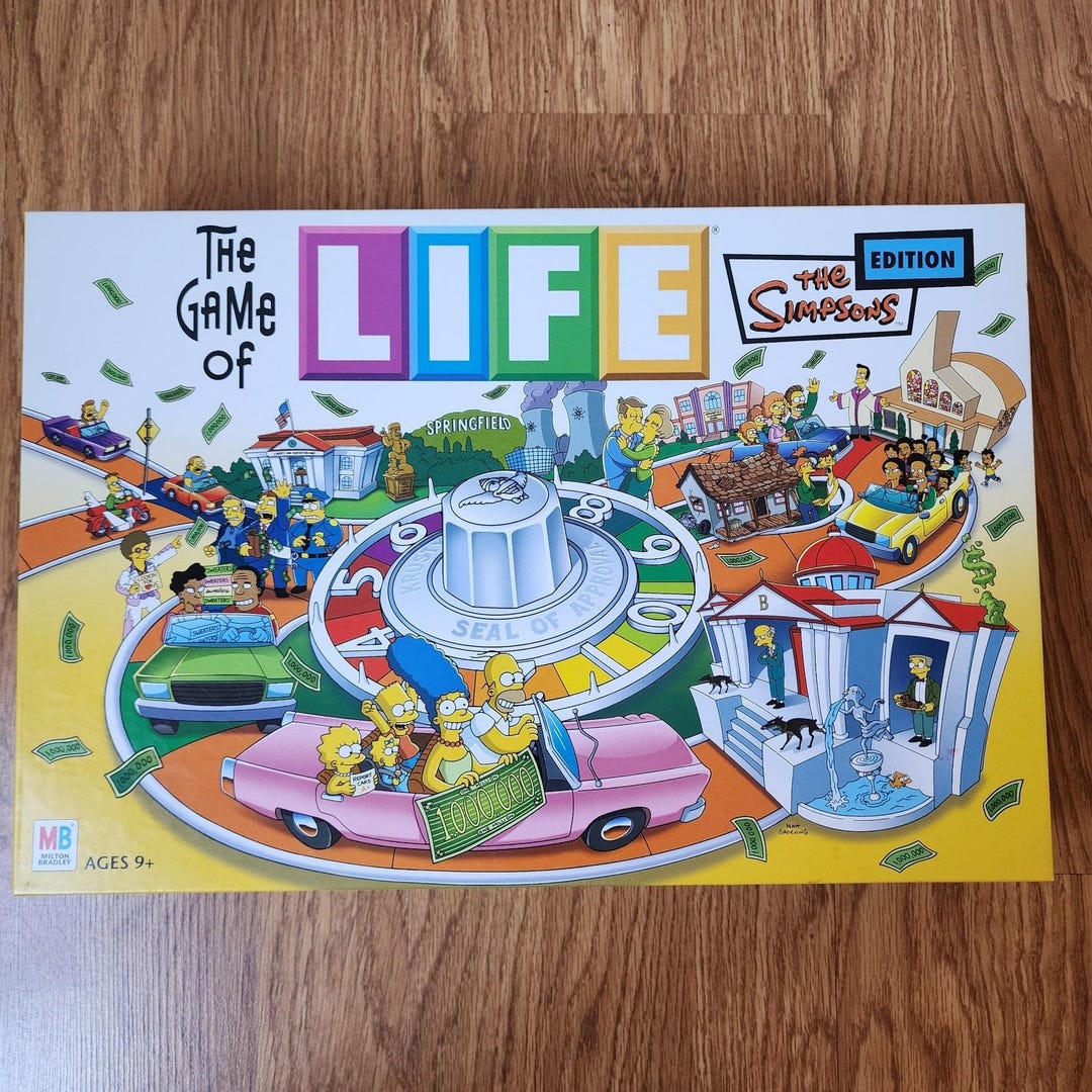 The Simpsons Edition the Game of Life Board Game Complete 2004 Milton ...
