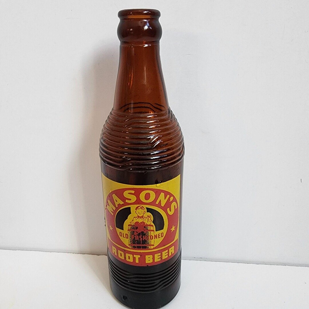 Mason's Root Beer Bottle Brown Glass Soda Pop 10 Fl Oz Vintage - Etsy