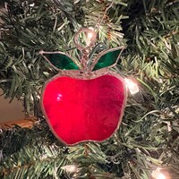 Stained Glass Apple Suncatcher: Handmade Window Ornament - Etsy