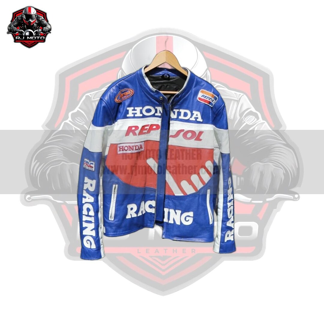 Inspired Honda Repsol Jacket | 90s Style Leather Handmade Racing Jacket ...