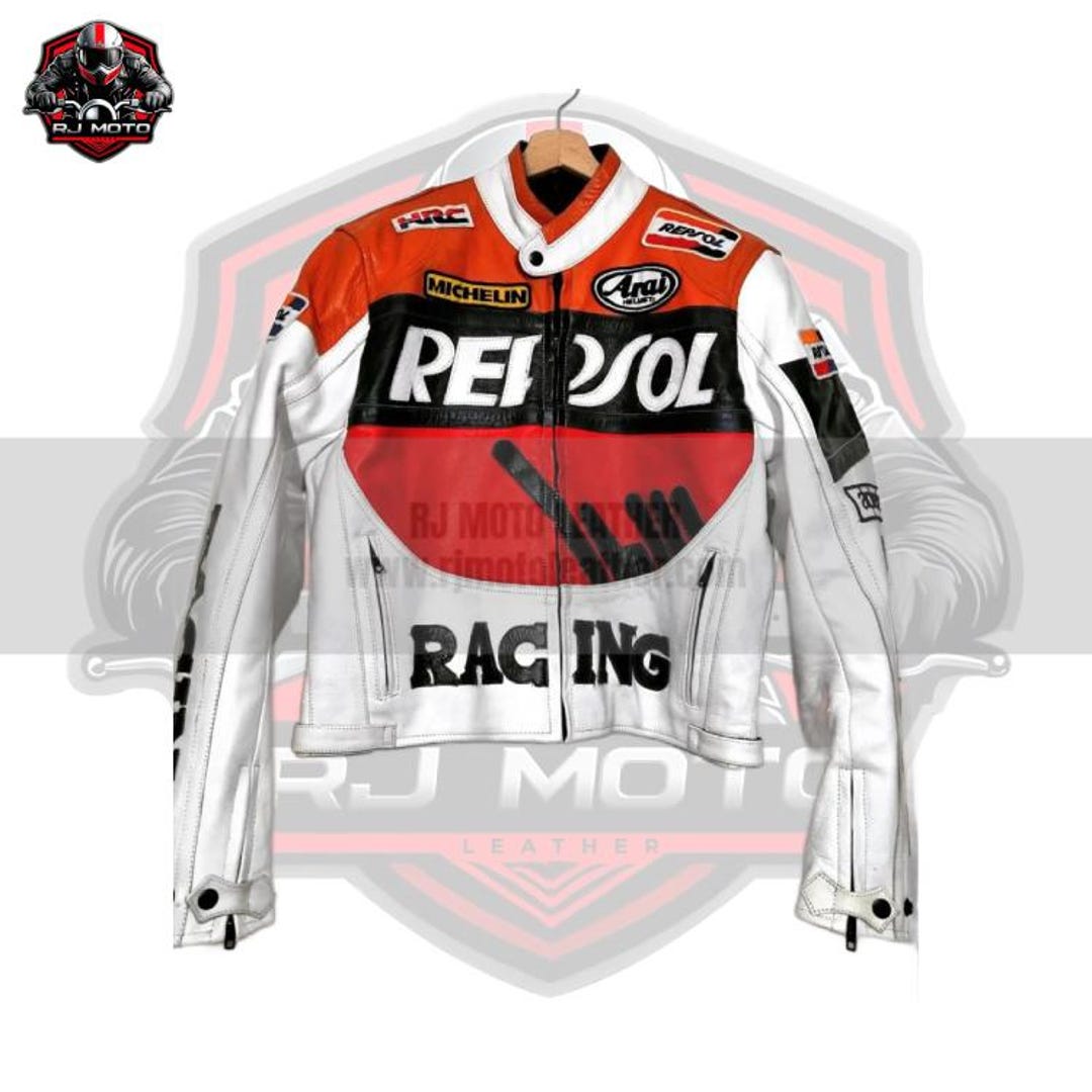 Inspired Honda Repsol Leather Racing Jacket - 90s Biker Style - Etsy