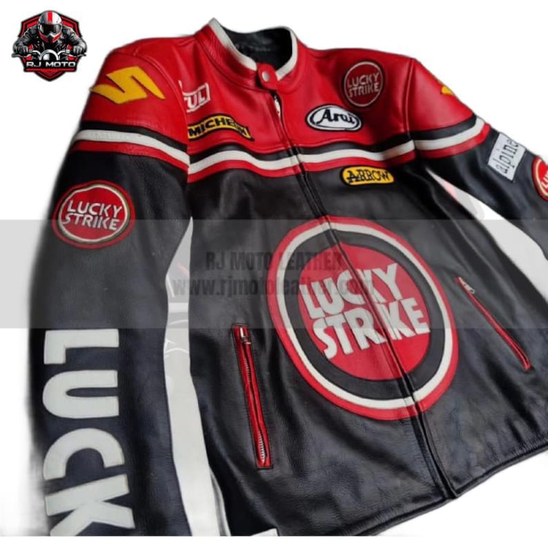 Lucky Strike Jacket | Handmade Motorcycle Leather Racing Jacket - Gifts ...