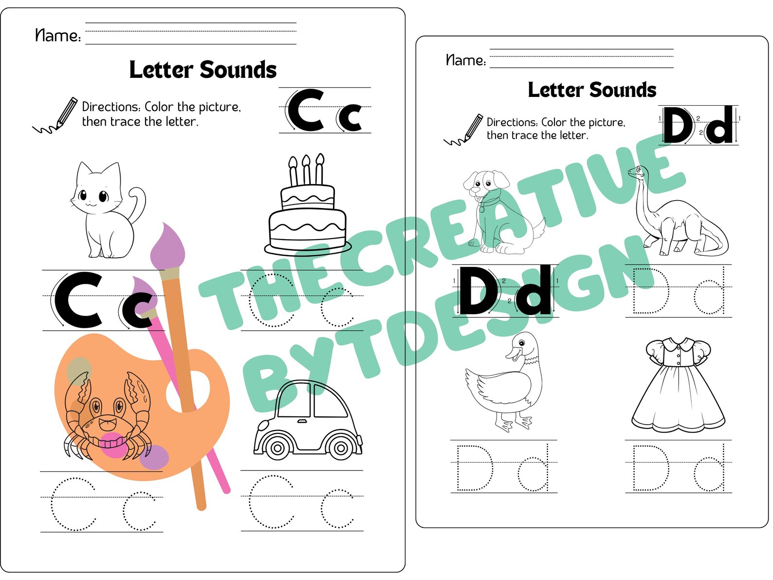 ABC Phonics Tracing Cards: Preschool Letter Writing Worksheets PDF ...