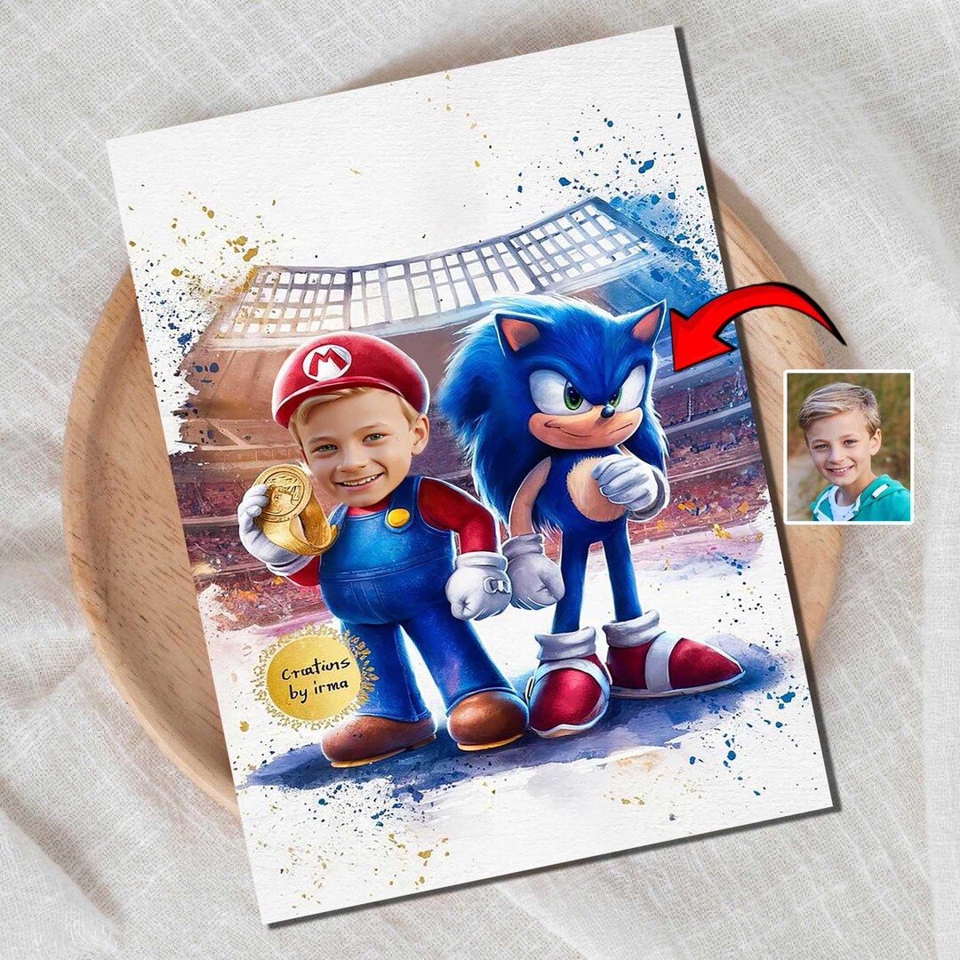 Custom 3D Cartoon Character Caricature – Mario and Lugi Funny Kid Duo ...