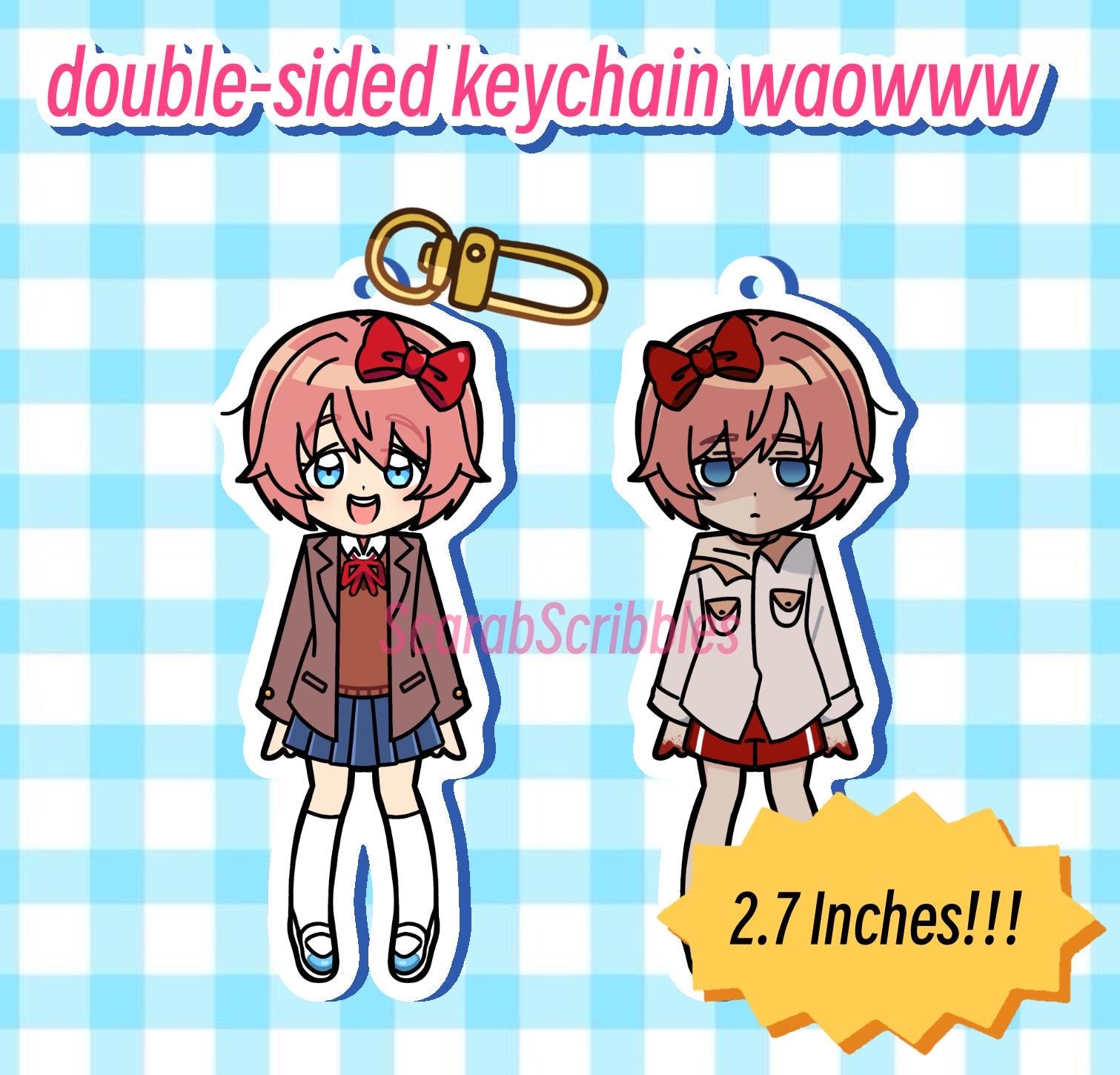 DDLC Sayori Charm 2" | Doubled Sided Acrylic Keychain | Doki Doki ...