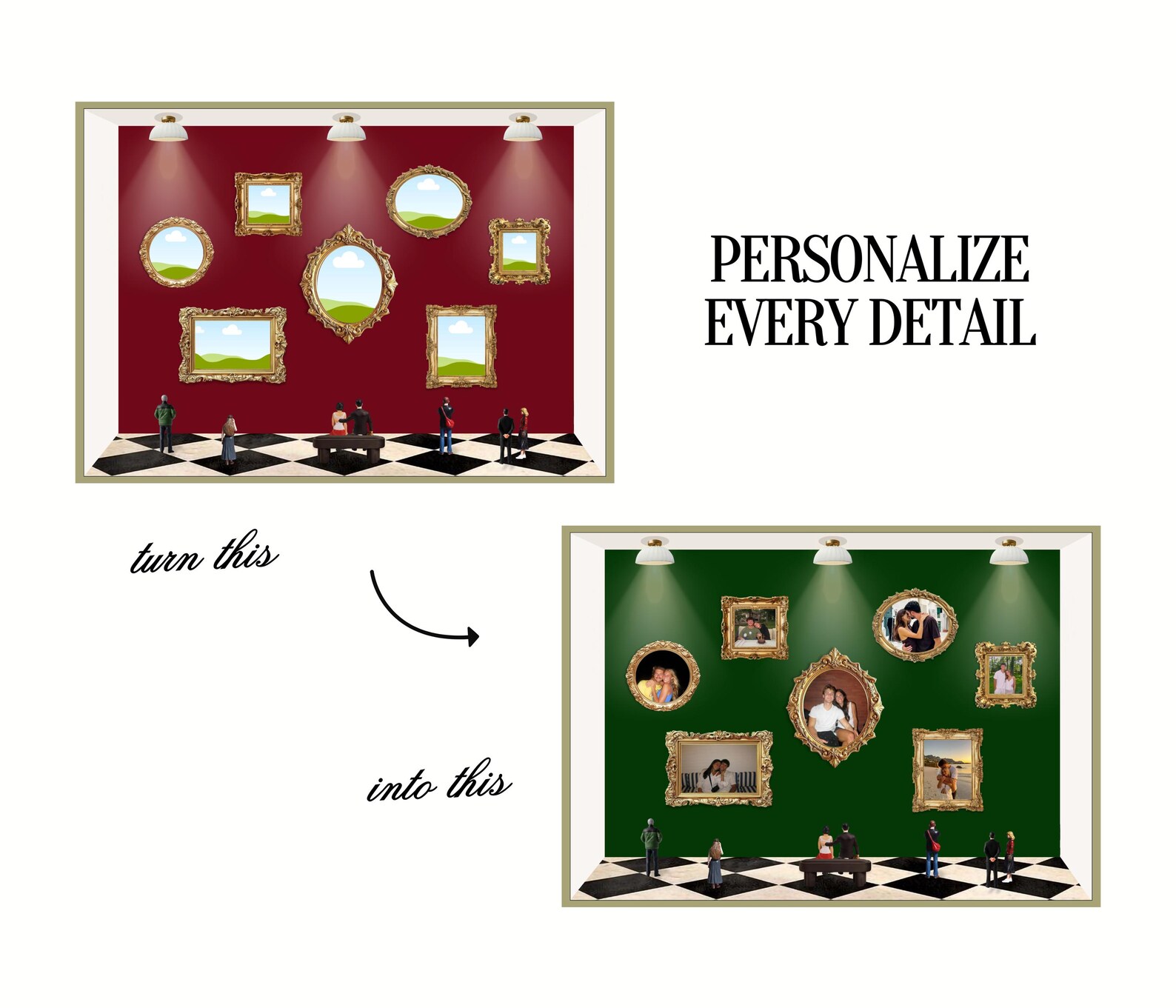 Museum of Us Wall Art Template, Personalized Couple Collage Museum ...