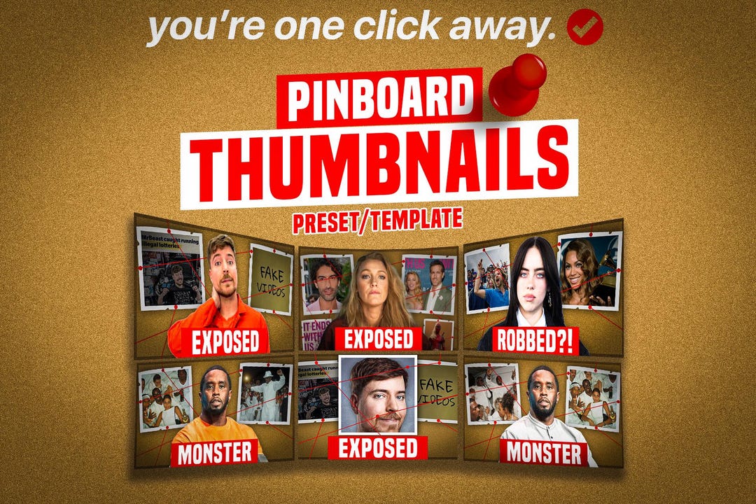Viral Trending Pinboard Youtube Thumbnail Maker – 3-in-1 Photoshop ...