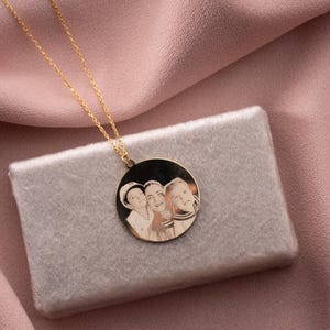 14K Gold Plated Personalized Photo Necklace - 925 Sterling Plated Steel ...