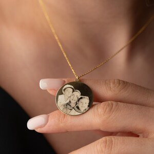 14K Gold Plated Personalized Photo Necklace - 925 Sterling Plated Steel ...