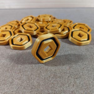 Robux Roblox Coins - Gold With Black Inlay - Double Sided 3D Printed ...