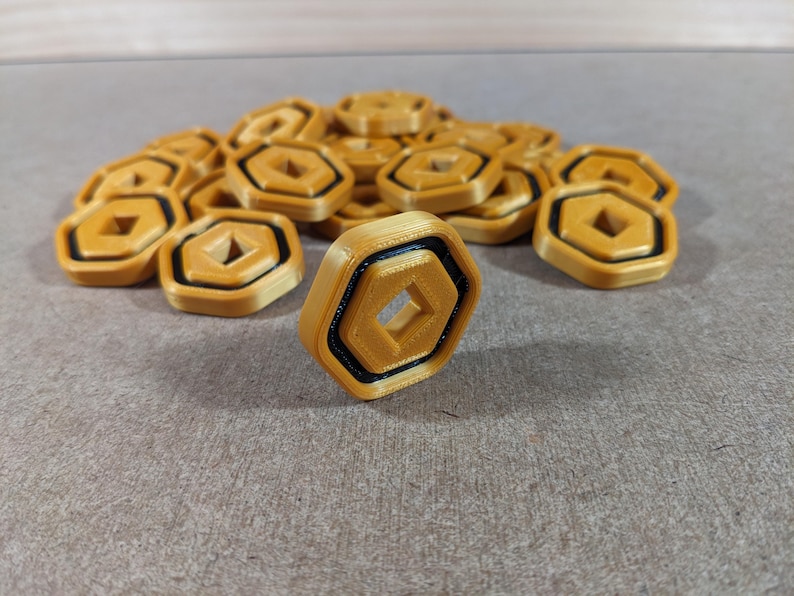 Robux Roblox Coins - Gold With Black Inlay - Double Sided 3D Printed ...