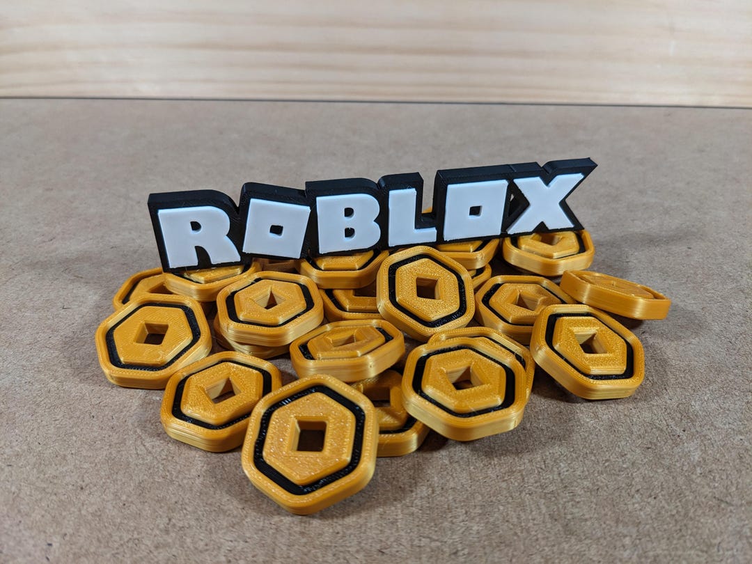 Robux Roblox Coins - Gold With Black Inlay - Double Sided 3D Printed ...