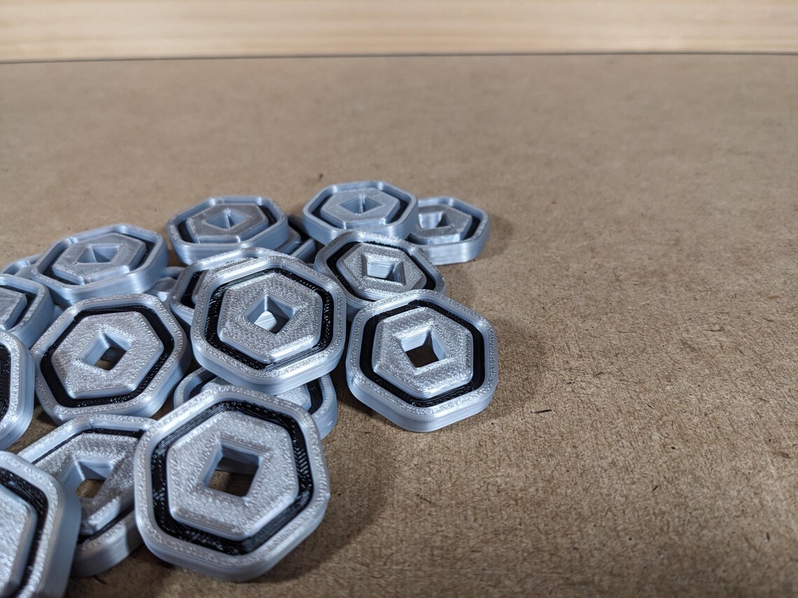Robux Roblox Coins - Silver With Black Inlay - Double Sided 3D Printed ...