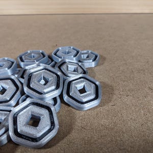Robux Roblox Coins - Silver With Black Inlay - Double Sided 3D Printed ...