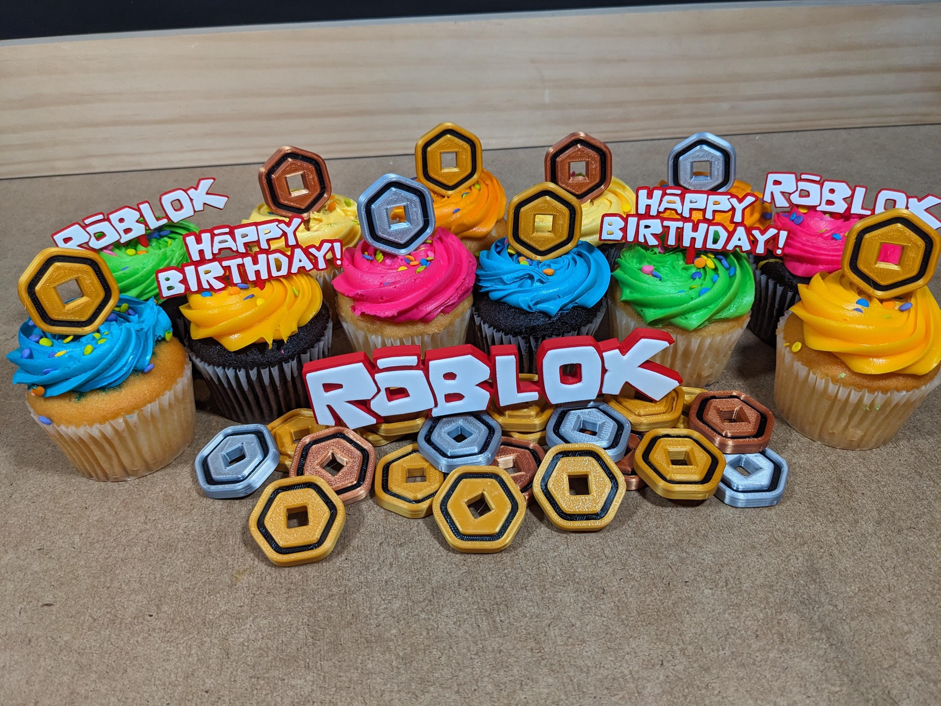 Roblox Birthday Party Customizable Cupcake Donut or Pastry Toppers ...
