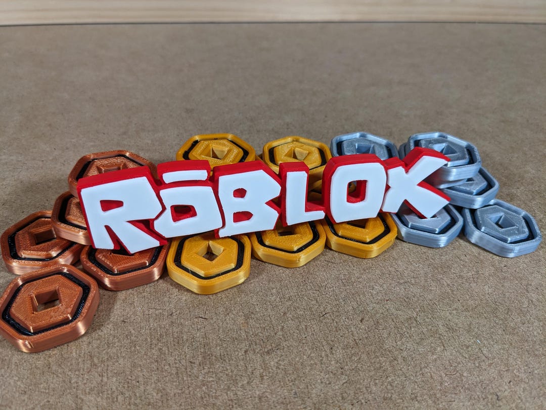Roblox Retro Style Gaming Sign Old Font - 3D Printed Desk Accessory ...